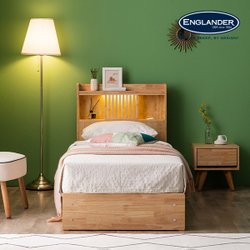 클림트 미니 LED 원목 시크릿 수납형 침대(9존 65T 필로우탑 독립매트-MS) - SSG.COM