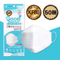 굿매너 황사방역용 대형 KF80 마스크 화이트_50매 - SSG.COM