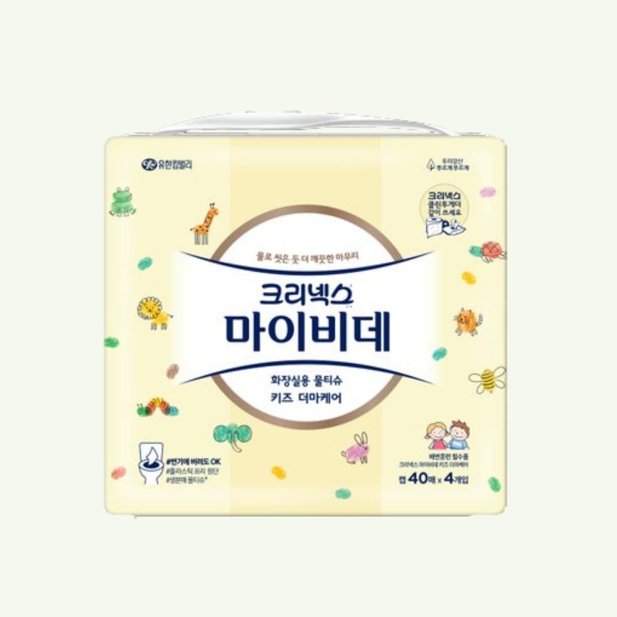 크리넥스 마이비데 키즈 더마케어 캡 40매x4 - SSG.COM