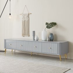 지앤퍼니 노엘 천연무늬목 템바보드 라운드 거실장 TV 다이 수납장 2000 - SSG.COM