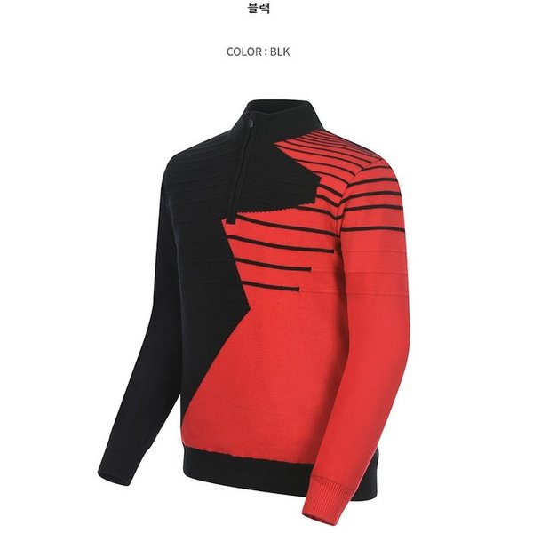 컬러블록 반짚업 방풍 니트 풀오버P - SSG.COM