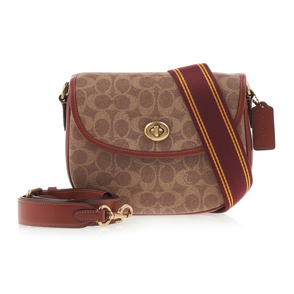 [코치] CA093 TAN RUST 윌로우 새들 백 인 시그니처 캔버스 - SSG.COM