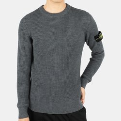 스톤 22FW 남성 와펜 패치 라운드넥 골지 니트(그레이) 7715553C2 V0060 /국내당일발송 - SSG.COM