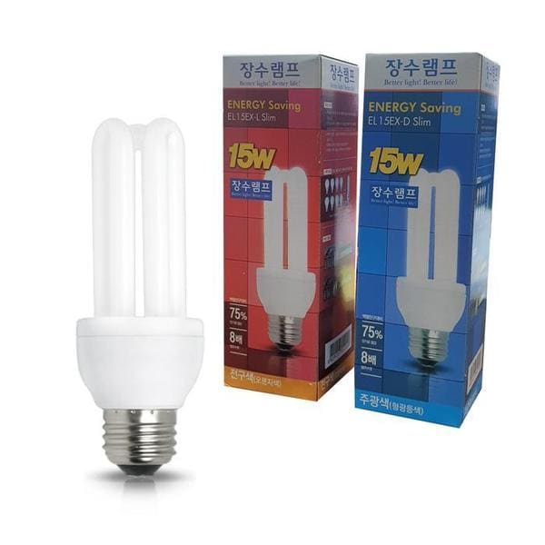 장수램프15W 절전 삼파장전구 일반소켓용 다마 (S11118385) - SSG.COM