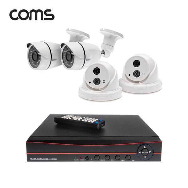 Coms DVR CCTV IP카메라 녹화기 풀패키지 4채널 실내형x2 실외형x2, 믿고 사는 즐거움 SSG.COM