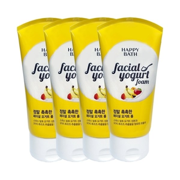 해피바스 정말 촉촉한 훼이셜 요거트폼 250g x4 - SSG.COM