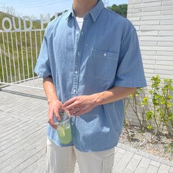 조군샵 엘부트 데님 반팔 셔츠_SH3320 - SSG.COM