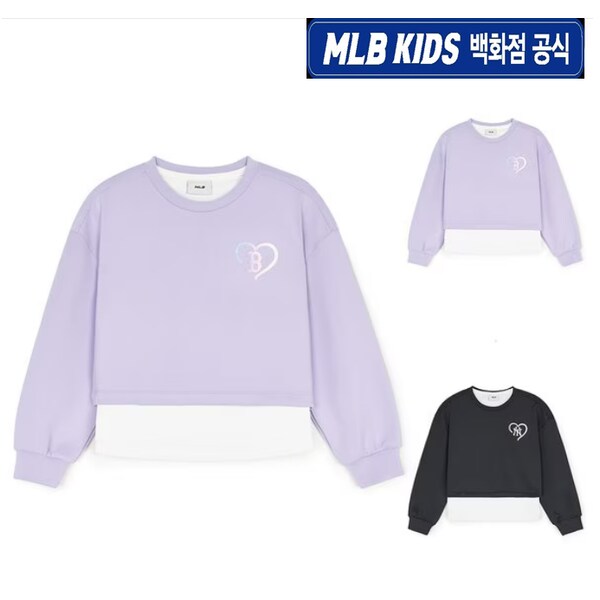 (백화점공식) 25SS 하트 스포티브 여아 레이어드 크롭 맨투맨 (2color) 7FMTH0151 - SSG.COM