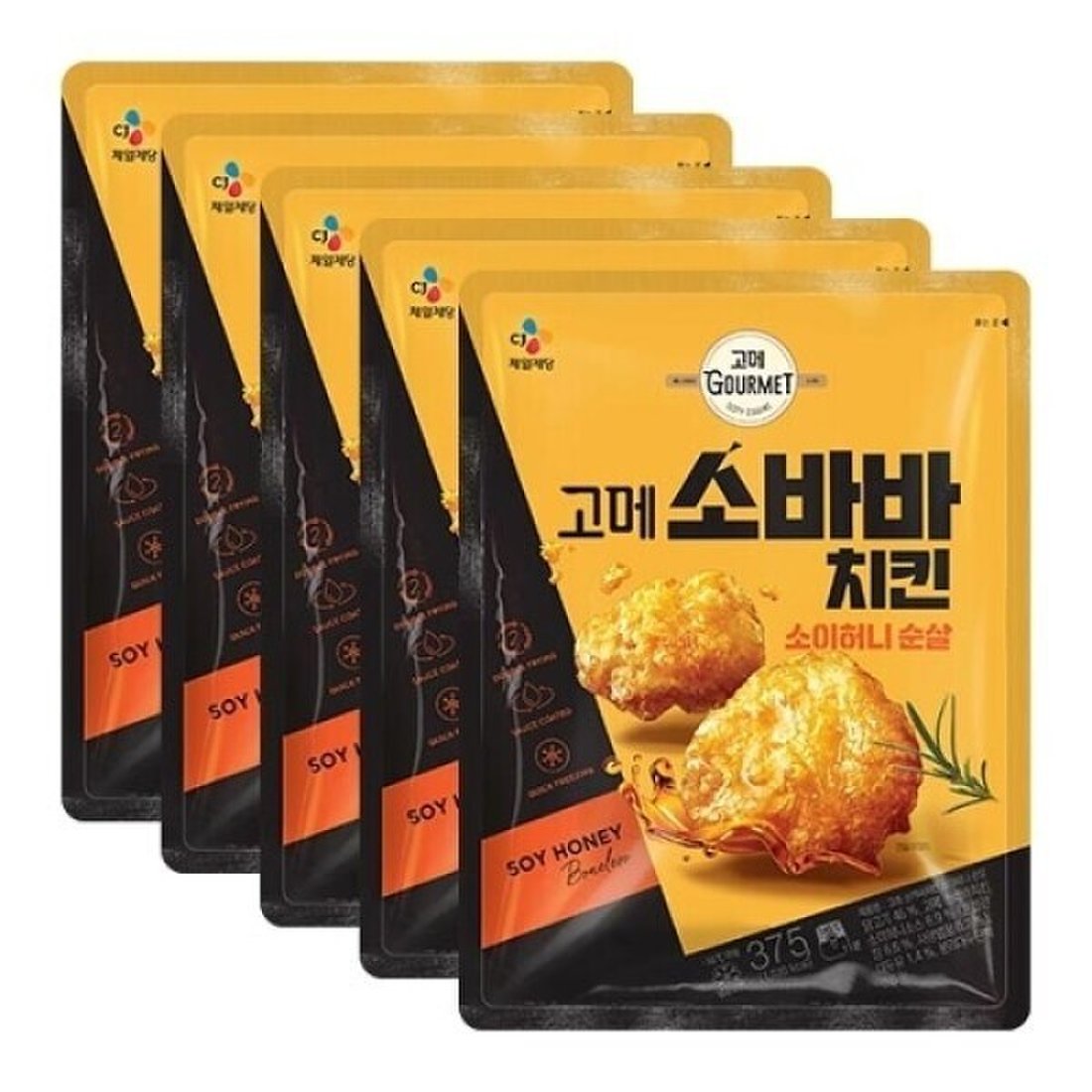 CJ 고메 소바바치킨 소이허니 순살 375g X 5개, 믿고 사는 즐거움 SSG.COM