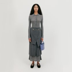 Button Front Knit Dress - Grey - SSG.COM
