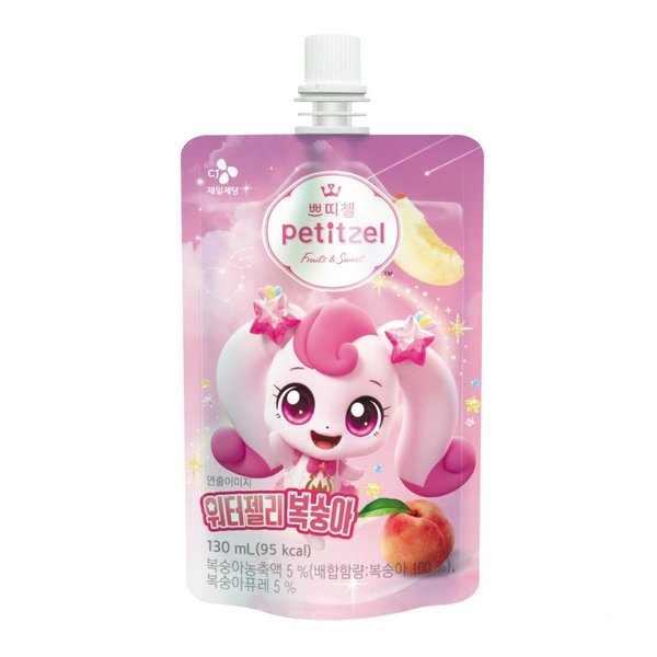 CJ 쁘띠첼 워터젤리 티니핑 복숭아 130ml - SSG.COM