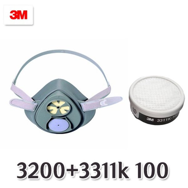 3M 방독 마스크 3200+3311k-100 방독면 방진마스크 방독마스크 산업용마스크 마스크 필터 초 - SSG.COM