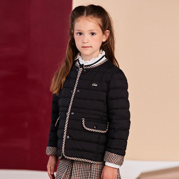 [DAKS KIDS] 닥스키즈 아이코닉 체크배색 경량 구스다운 (DRF85JN62P_BK) - SSG.COM