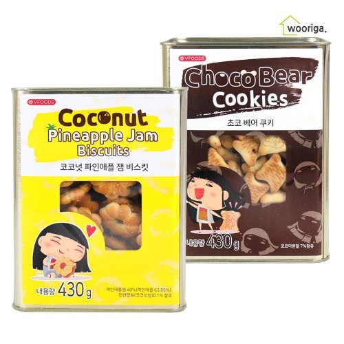 틴케이스 코코넛 파인애플 잼 비스킷 430g+430g 대용량과자 수입과자 사무실간식 쿠키, 이마트몰, 당신과 가장 가까운 이마트