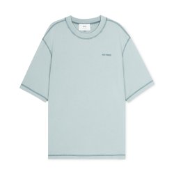 [아미] 남성 로고 자수 아쿠아마린 반팔티 UTS016 JE0051 468 - SSG.COM