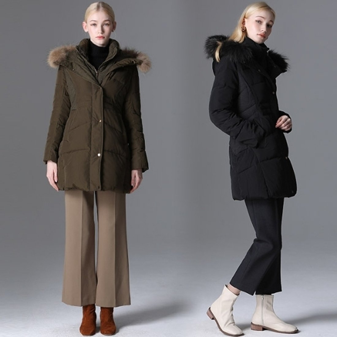 2SET [르오트(LeOT)] 천연라쿤퍼 레이어드 다운 패딩점퍼, 믿고 사는 즐거움 SSG.COM