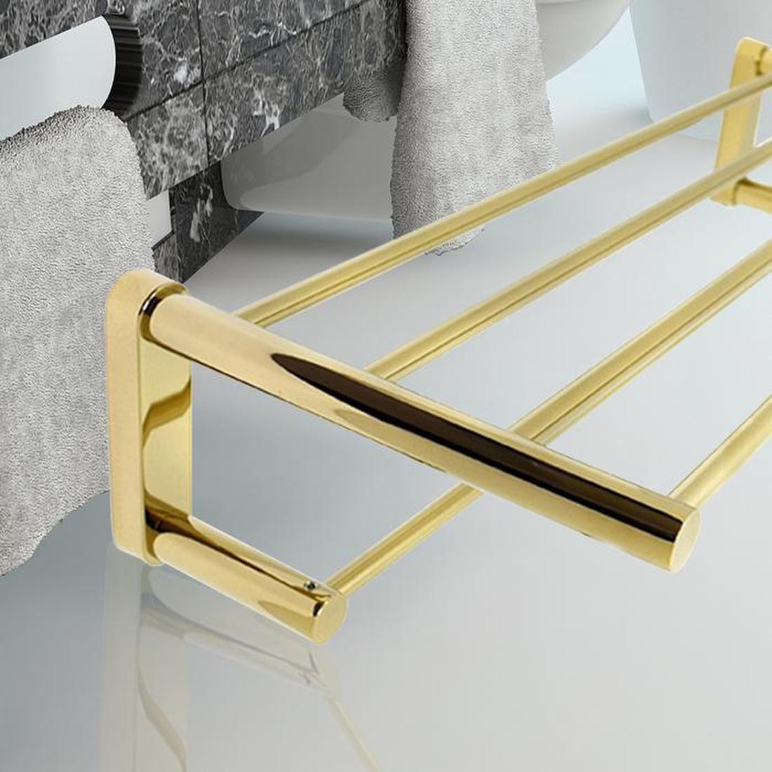HLBATH 골드 스텐레스 수건걸이 2단 욕실화장실 스텐선반IBA3030 (S11190835), 믿고 사는 즐거움 SSG.COM