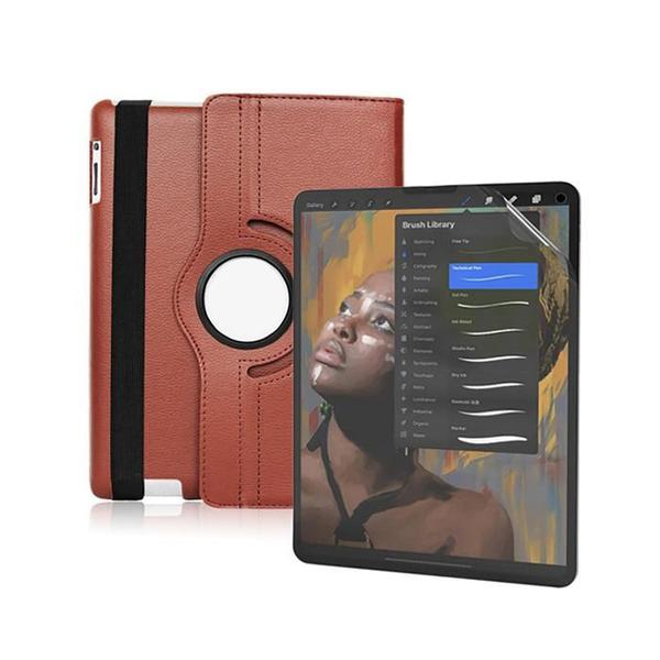 UBAcc 아이패드 에어 5세대 회전 가죽 케이스+종이질감 필름 1매 (S11113391) - SSG.COM