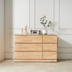 아이앤 루니애 1200 와이드 고무나무 원목서랍장 FI - SSG.COM