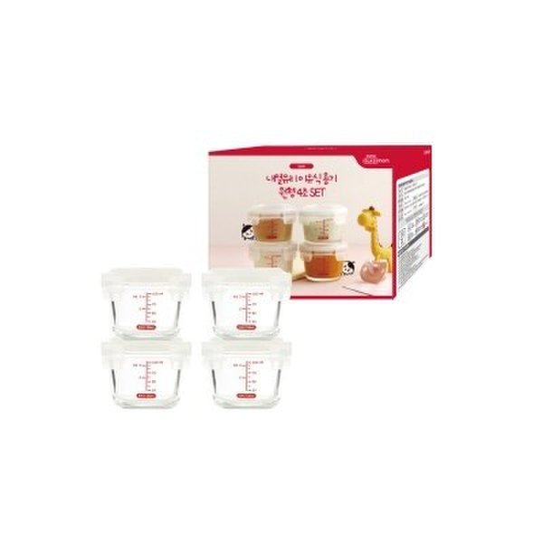 아이락 이유식 내열유리 밀폐용기 원형 130ml 4조세트 - SSG.COM