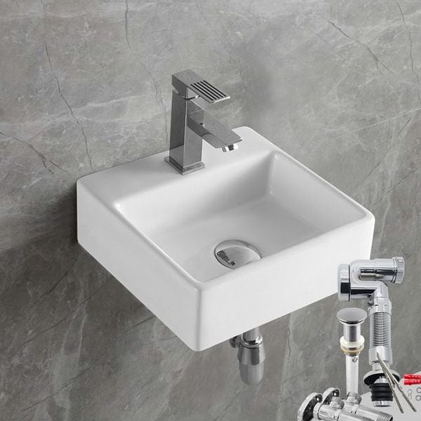 HLBATH 미니세면대 소형 세면기 사각 HDL005+부속4종 - SSG.COM