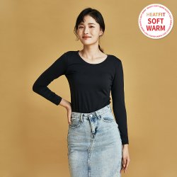 [썸앤핏] 소프트웜 여성 라운드넥 긴팔 발열내의 상의 (S~XL) - SSG.COM