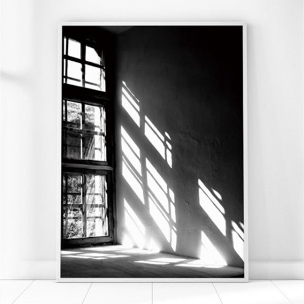 흑백 창문 그림 포스터 인테리어 액자 A2 포스터 + 알루미늄액자 - SSG.COM