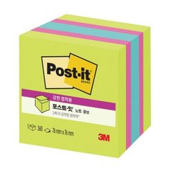 포스트잇 강한점착용 노트 큐브 파이 그린 PIE AQ - SSG.COM