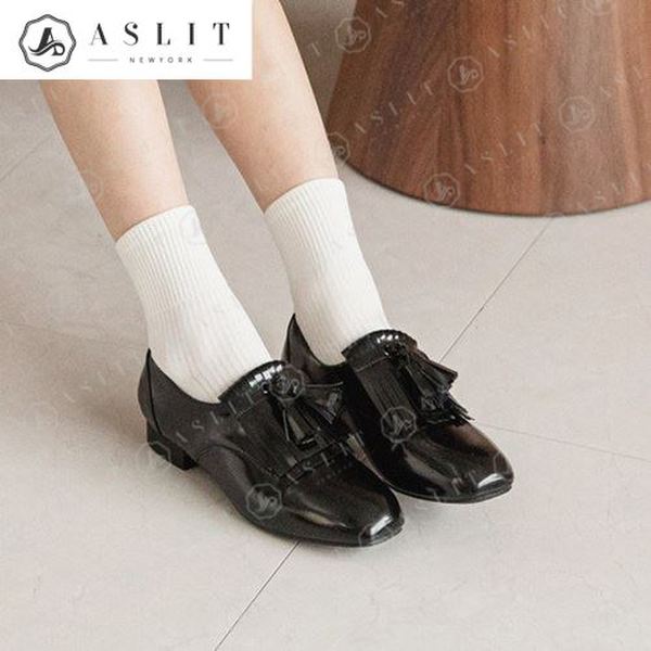 [애슬릿] 여성 에나멜 스퀘어 테슬 프린지 로퍼 2.5cm - SSG.COM