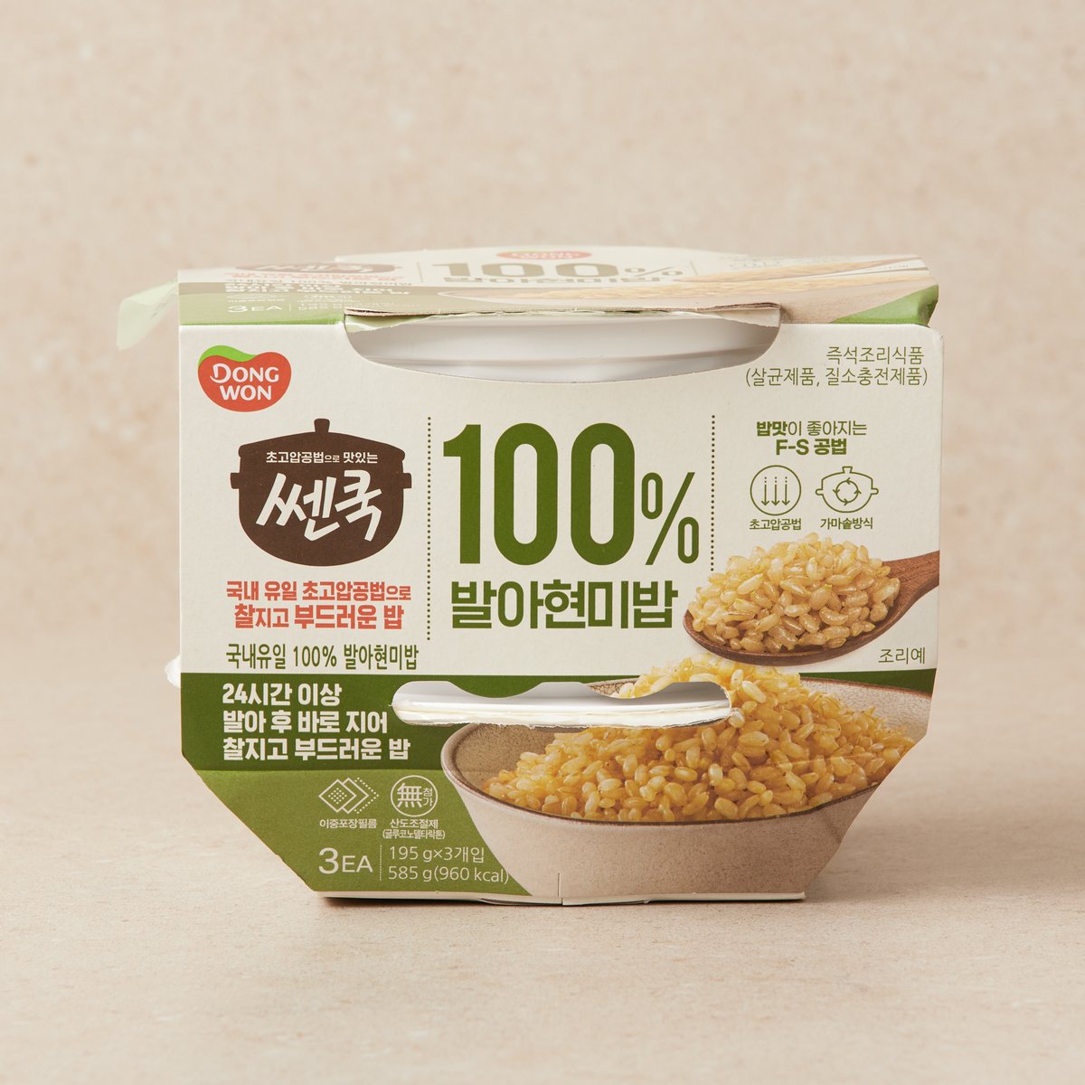 동원 쎈쿡 100% 발아현미밥 3입(195g*3) - SSG.COM