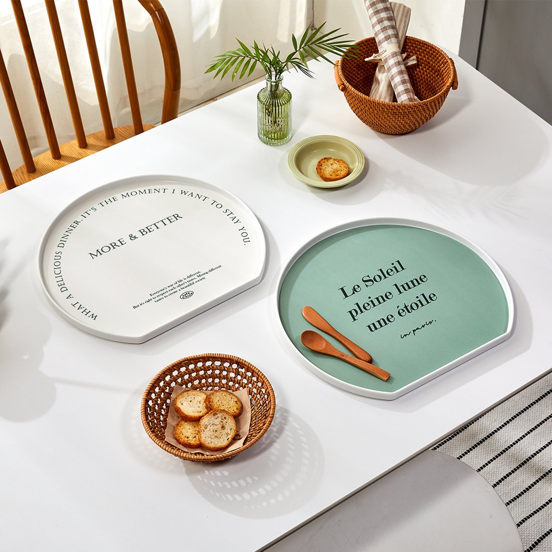 [모던하우스] 레터링 반달 멜라민쟁반 2P세트, 믿고 사는 즐거움 SSG.COM