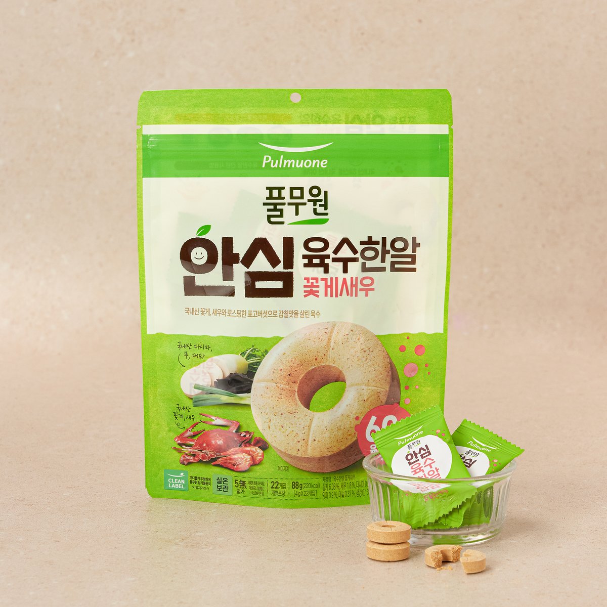 풀무원 안심육수한알 꽃게새우 4g*22개 - SSG.COM