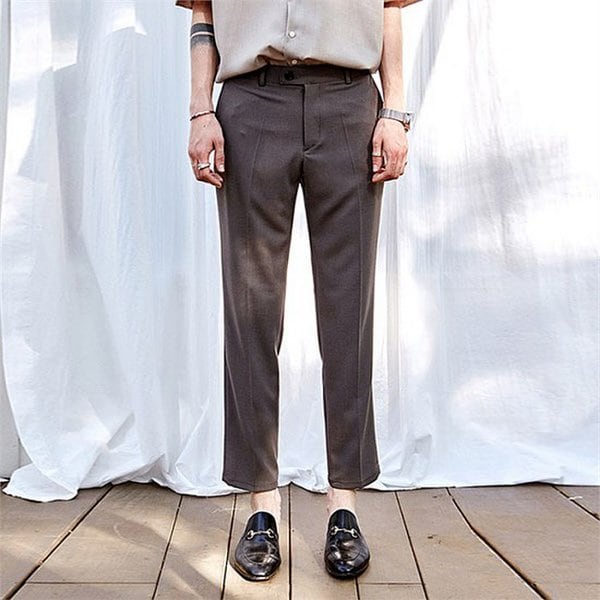 [얀써틴] [YAN13] CREASE REGULAR SLACKS_KHAKI GRAY (1925965GC) - SSG.COM