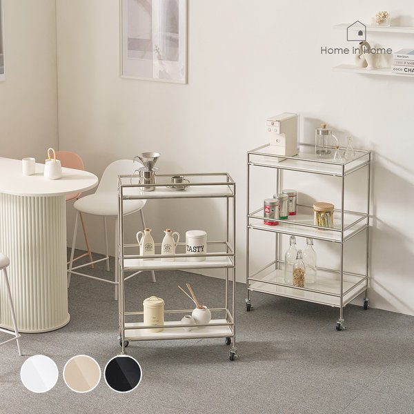 N포트 모듈가구 E0 UV하이그로시 3단 선반 트롤리 230 410_O11A - SSG.COM