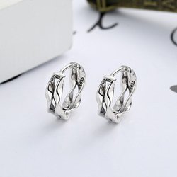 실버문925 실버925귀걸이 웨이브스크류E046 원터치링 - SSG.COM