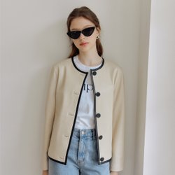 LINE LAMBSKIN JACKET_IVORY - SSG.COM