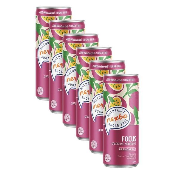 [해외직구] Nexba 넥스바 포커스 스파클링 누트로픽 패션후루츠 330ml 6팩 - SSG.COM