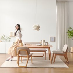 로나 원목 4인 낮은 식탁세트 1400(2type) - SSG.COM