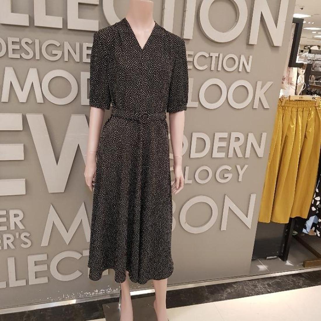 BCBG NC13 여름 도트 패턴 벨티드 원피스 브이넥 여름 반팔 원피스 B2B4O628 (S8446263), 믿고 사는 즐거움 SSG.COM