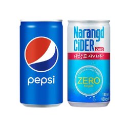 [무배] 펩시콜라 190ml 15캔 + 나랑드사이다 180ml 15캔 / 총 30캔 - SSG.COM