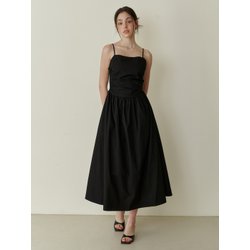 Pure semi shirring long dress - black - SSG.COM