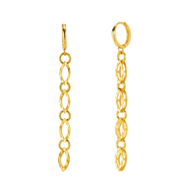 여자 순금 원터치 귀걸이 컷팅 체인 24K 3.75g 18k링 - SSG.COM