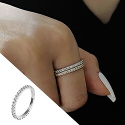 [S925] 2MM 프롱세팅 테니스 반지 (실버) - SSG.COM