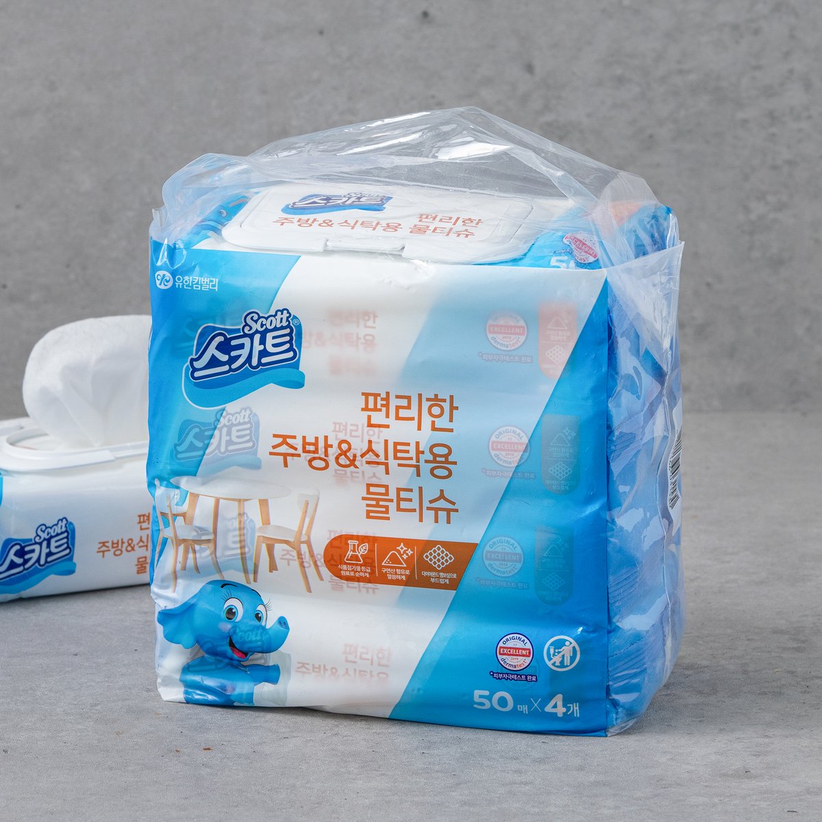스카트 편리한 주방&식탁 물티슈 50매X4 - SSG.COM