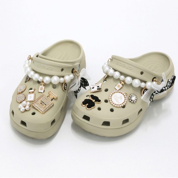 1300K 클로그 파츠 체크진주체인세트 샤록스 리본 진주 슬리퍼 꾸미기 - SSG.COM