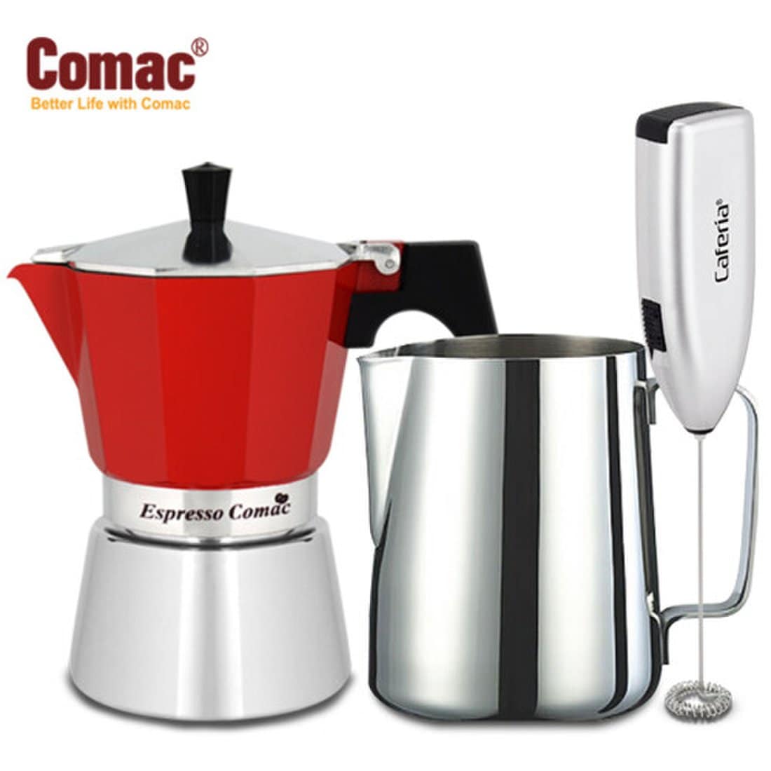 코맥 인덕션 모카포트 홈카페 3종세트(ED2/S4/CEM1)에스프레소 커피메이커+스팀피쳐+전동우유거품기, 믿고 사는 즐거움 SSG.COM