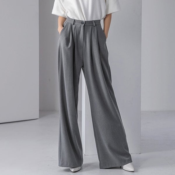 [딘트] P2539 핀턱 와이드 팬츠/그레이 - SSG.COM