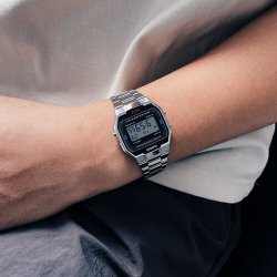 CASIO 카시오 빈티지 실버 디지털시계 A163 - SSG.COM