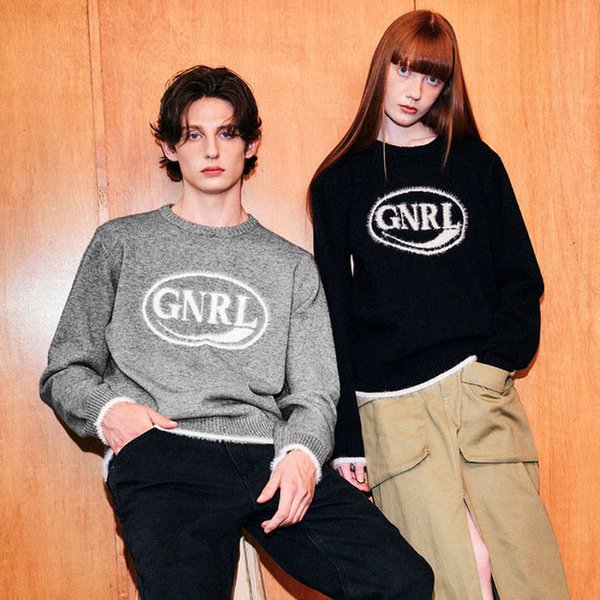 [제너럴아이디어] 헤어리 로고 니트 풀오버 [2COL] / SBC3U05004 - SSG.COM