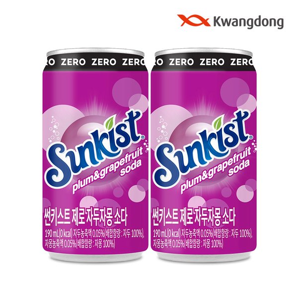 [정상가33900][무료배송]썬키스트 자두자몽 제로 190ml 60입 - SSG.COM